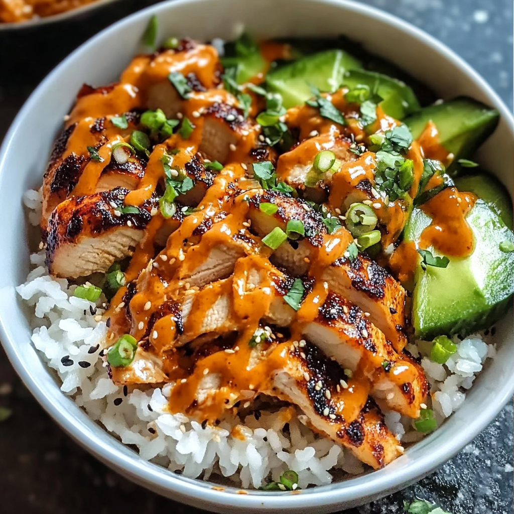 Spicy Honey-Ginger Chicken Bowls with Yum Yum Sauce – The Quick Delights