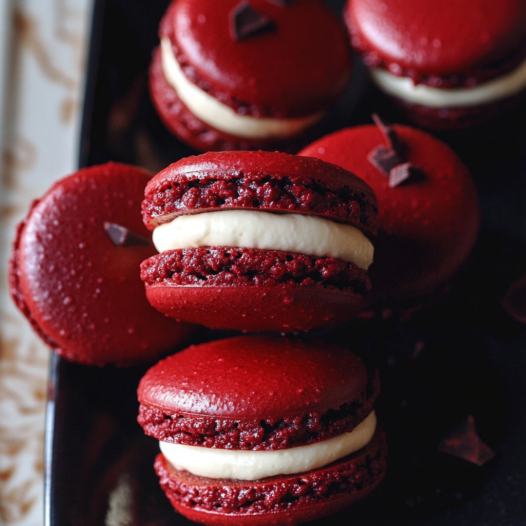 Red Velvet Macarons with Mascarpone Frosting – thequickdelights